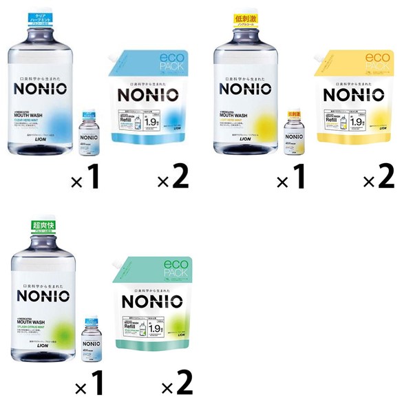 LOHACO - 【おまけ付】NONIO(ノニオ)マウスウォッシュ 1000ml×1個＋詰め替え950ml×2個セット｜レビューキャンペーン